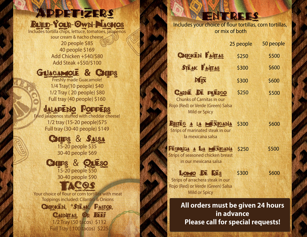 Menu - Los Cantaritos Mexican Restaurant